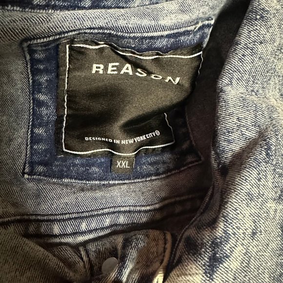 Reason | Jackets & Coats | Reason Mens Blue Smileyface Denim Jacket And ...